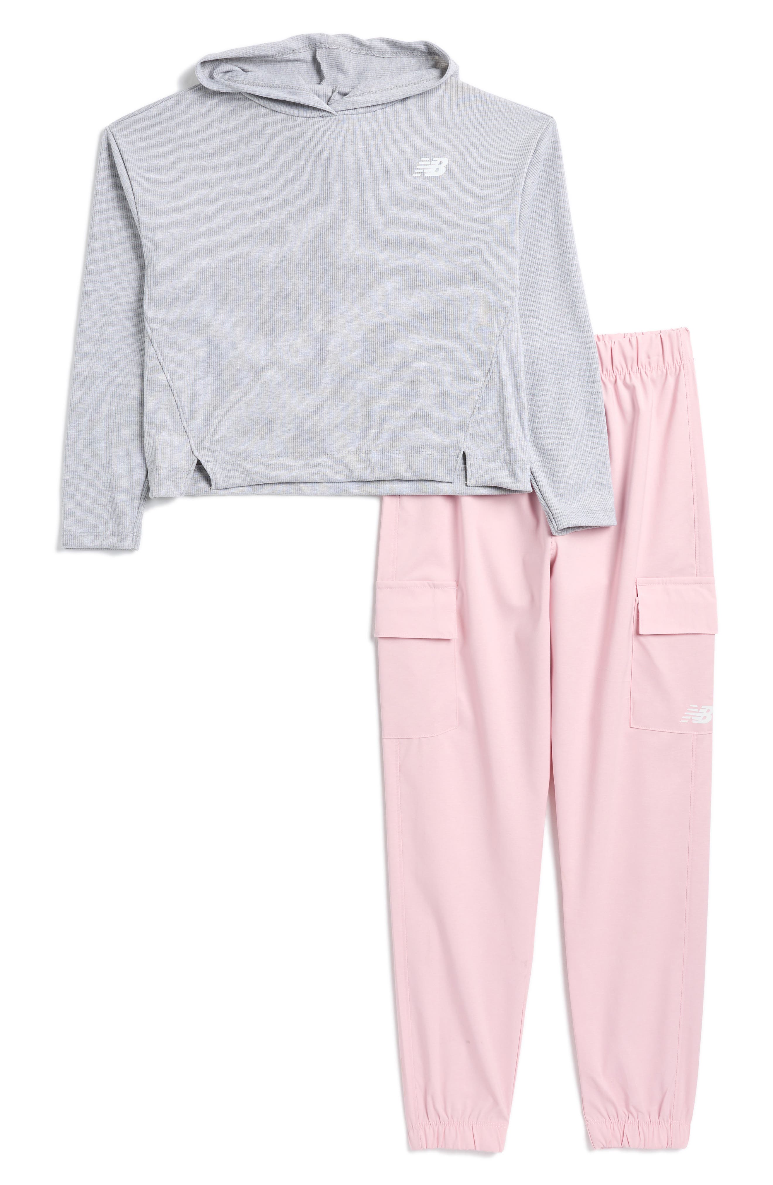 New Balance Kids' Long Sleeve Hooded T-Shirt & Cargo Pants Set ...