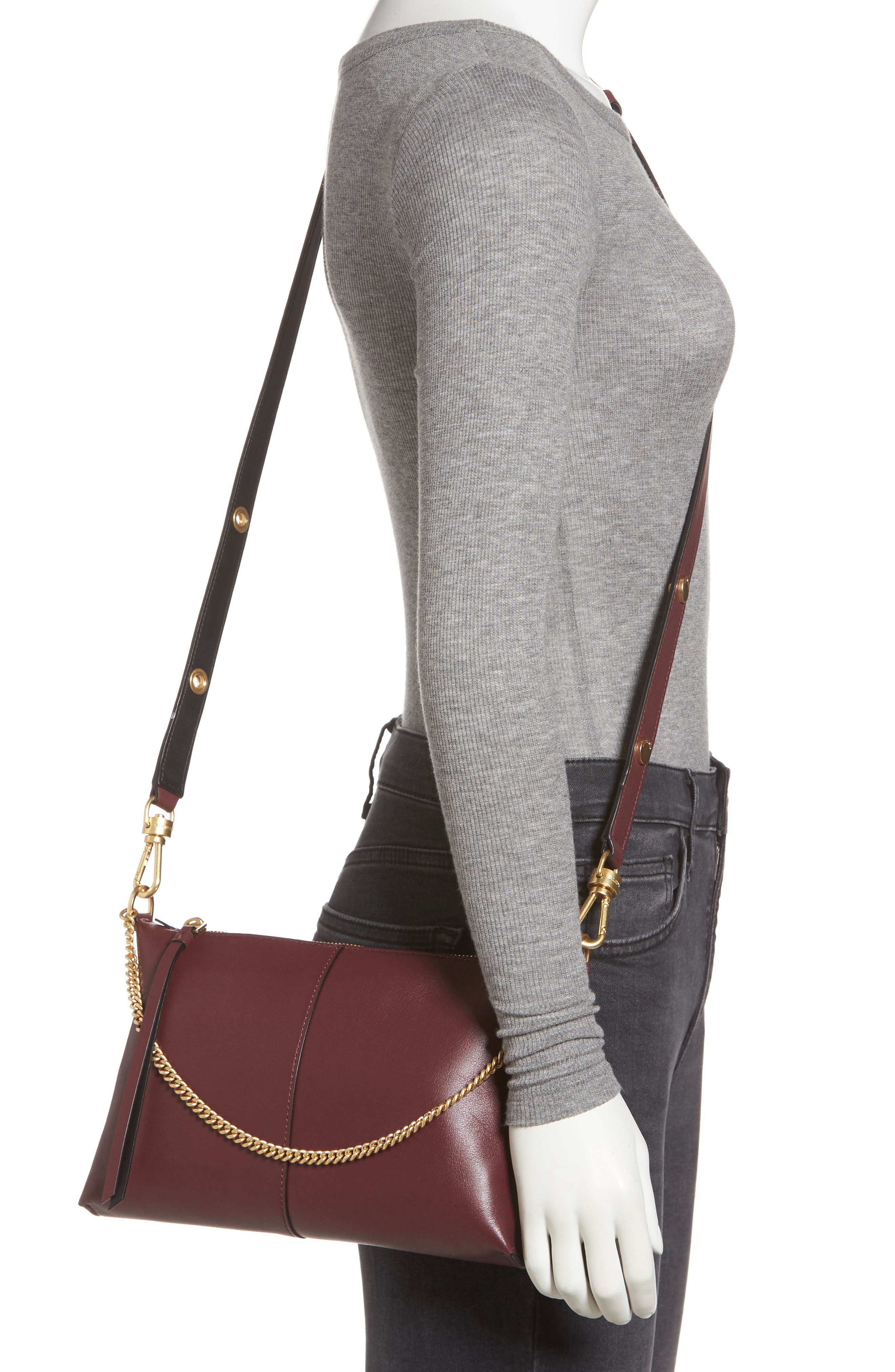 AllSaints Eve Convertible Leather Crossbody Bag | Nordstromrack