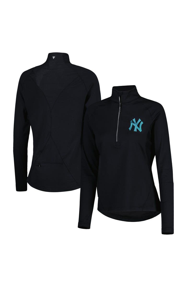 LEVELWEAR Women's Levelwear Black New York Yankees Energy Quarter-Zip ...