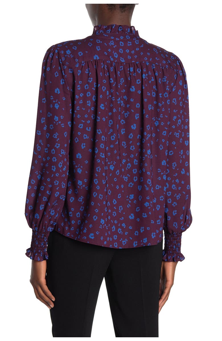 Parker Printed Smocked Cuff Button Front Blouse | Nordstromrack