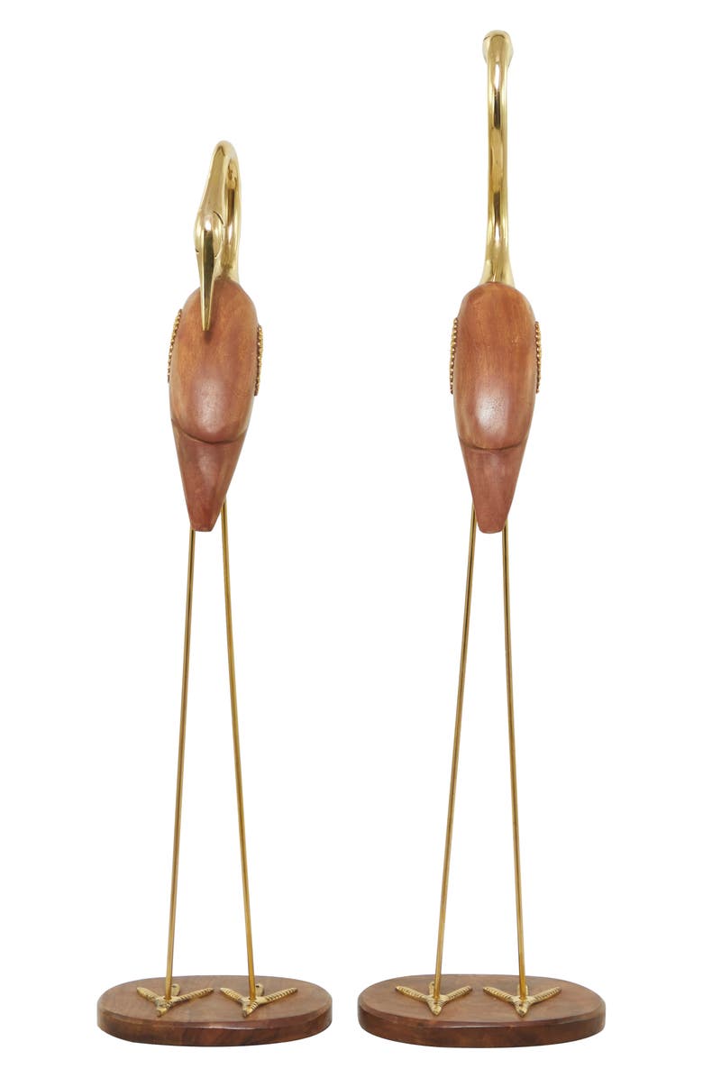 GINGER BIRCH STUDIO Gold Wood Natural Bird Sculpture | Nordstromrack