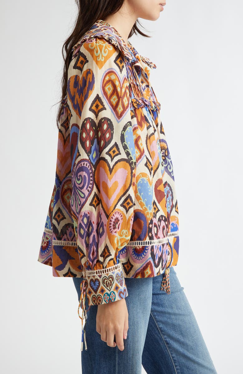 FARM Rio Hearts Ikat Cream Top | Nordstromrack