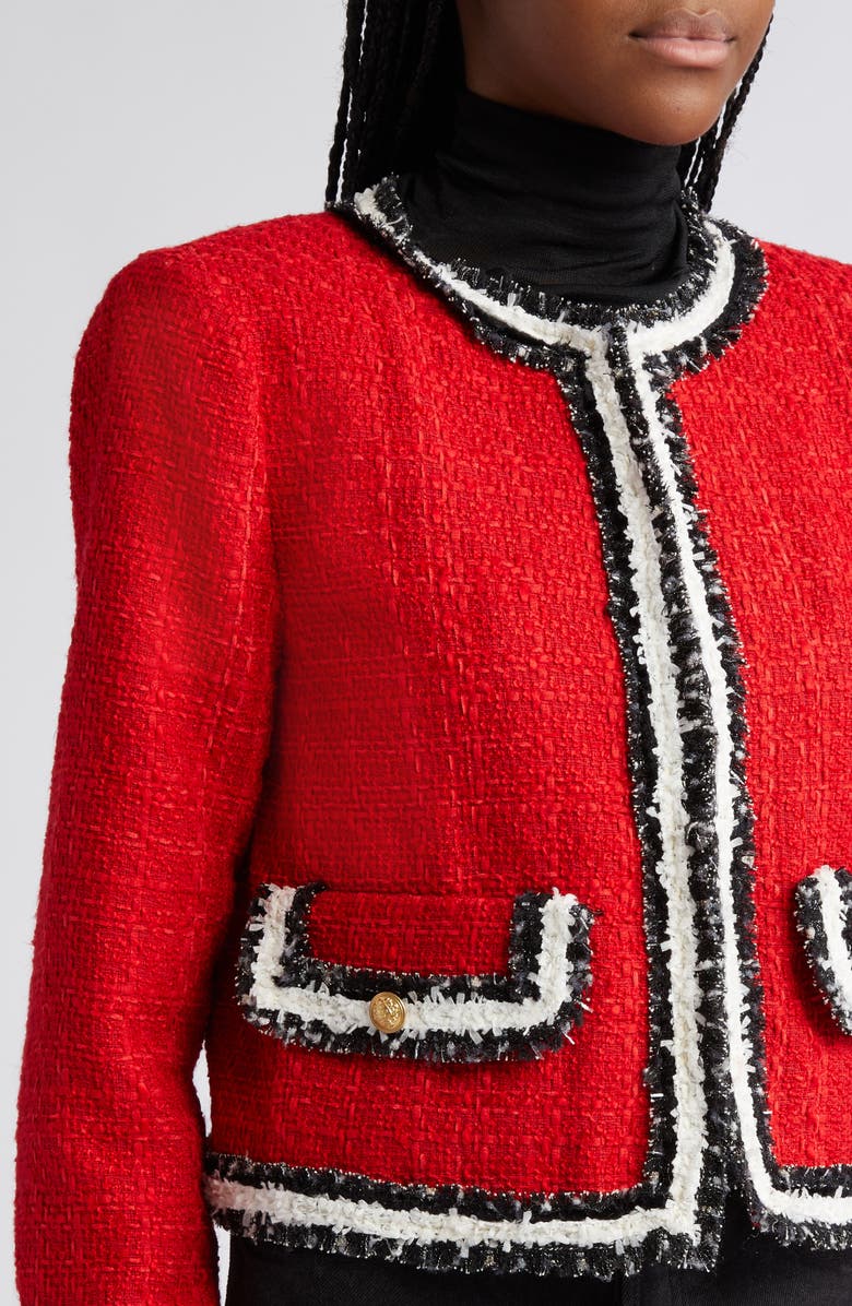 Alice + Olivia Landon Boxy Tweed Crop Jacket | Nordstromrack