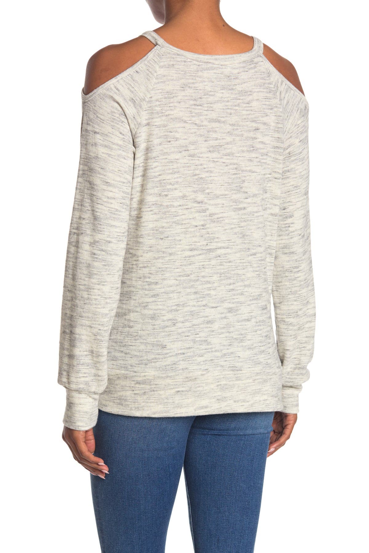 GO COUTURE Cold Shoulder Knit Sweatshirt | Nordstromrack