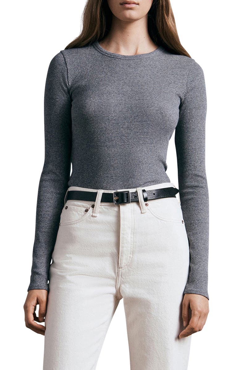 rag & bone Essential Ribbed Long Sleeve Top | Nordstromrack