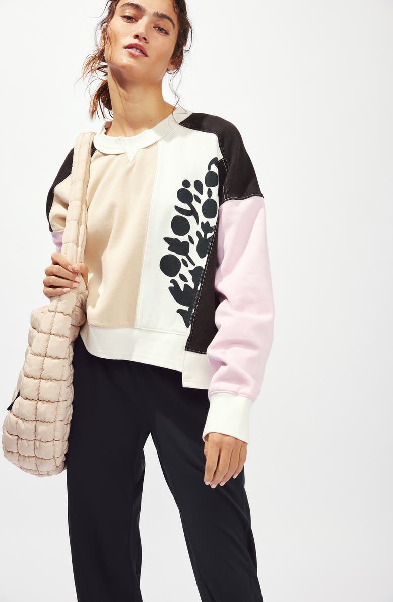 Free People FP Movement Intercept Colorblock Graphic Sweatshirt | Nordstrom
