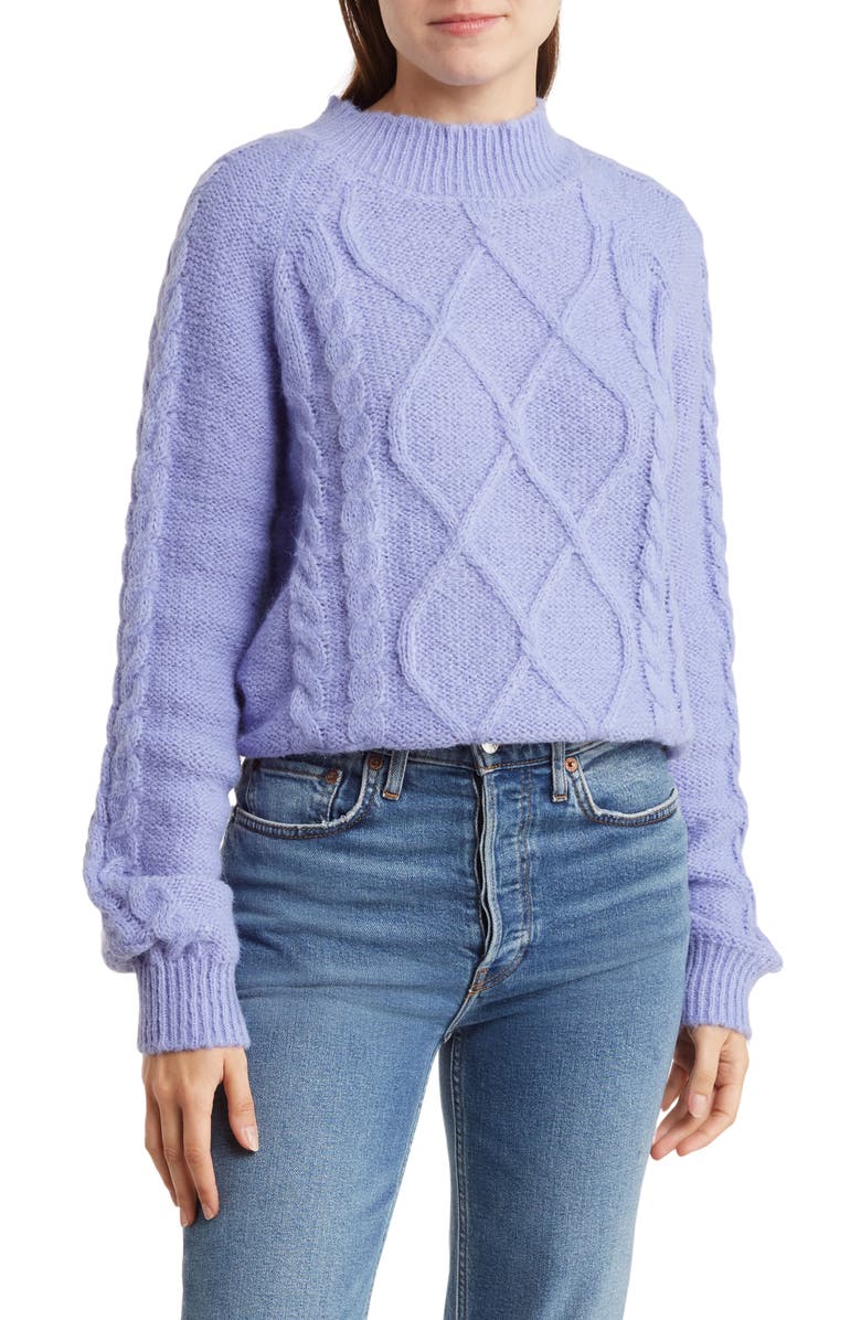 Melrose and Market Raglan Sleeve Cable Knit Sweater | Nordstromrack
