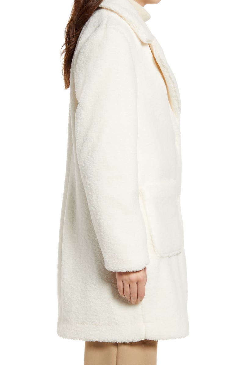 French Connection Notch Collar Faux Fur Teddy Coat | Nordstromrack
