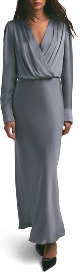 Favorite Daughter The Nita Long Sleeve Satin Maxi Dress | Nordstromrack