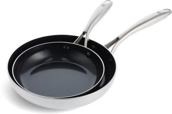 Blue Diamond Set of 2 Ceramic Coated Stainless Steel Fry Pans ...
