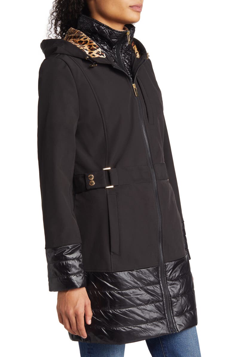 Via Spiga Quilted Mixed Media Water Repellent Jacket | Nordstrom