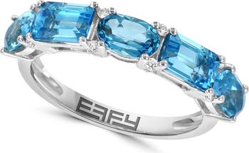 EFFY Diamond & Blue Topaz Band Ring | Nordstromrack
