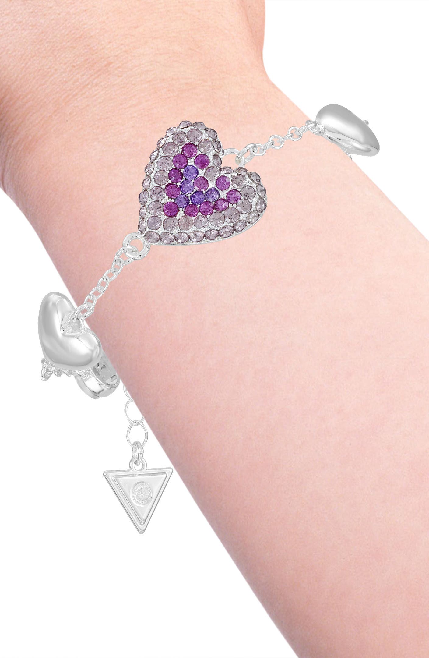 GUESS Crystal Heart Chain Bracelet | Nordstromrack