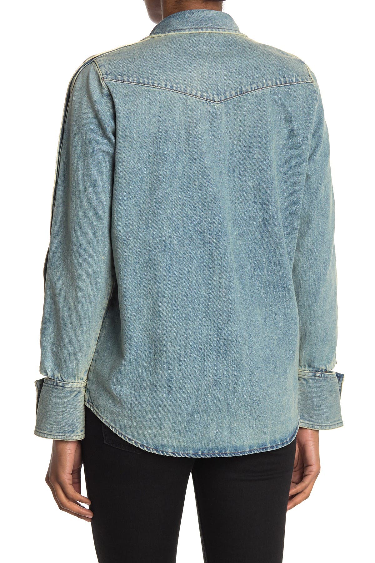 Valentino Snap Button Sleeve Denim Shirt | Nordstromrack