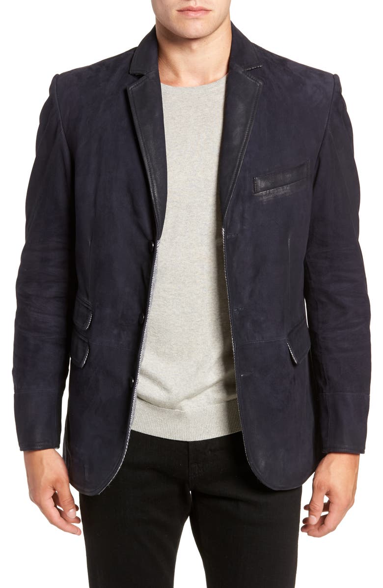 FLYNT Zip Insert Leather Blazer | Nordstromrack