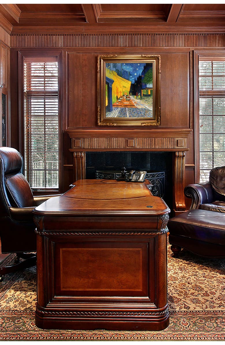 OVERSTOCK ART Cafe Terrace at Night by Vincent Van Gogh Framed Canvas ...