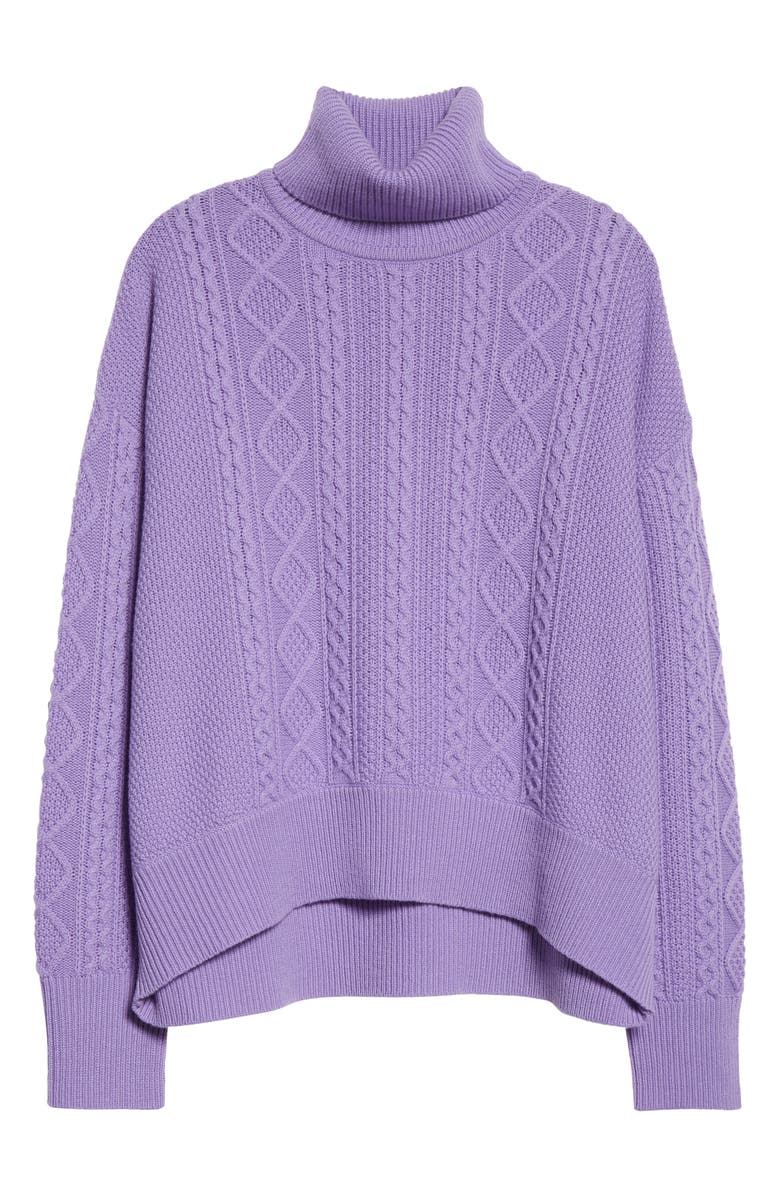 BOSS Fexica Turtleneck Cable Knit Wool & Cashmere Sweater | Nordstrom