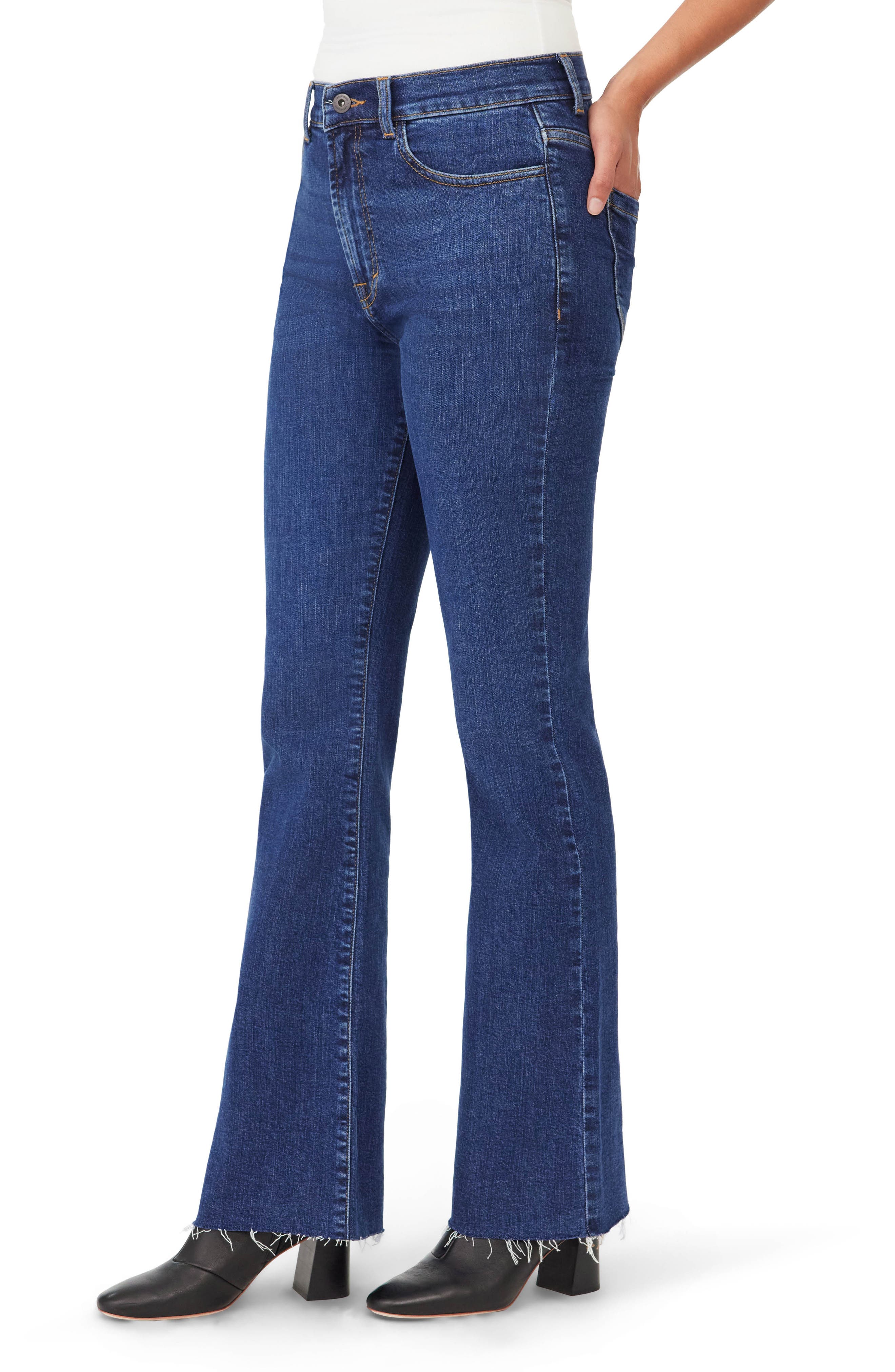 Savannah High Waist Raw Hem Flare Leg Jeans (Women) | Nordstromrack