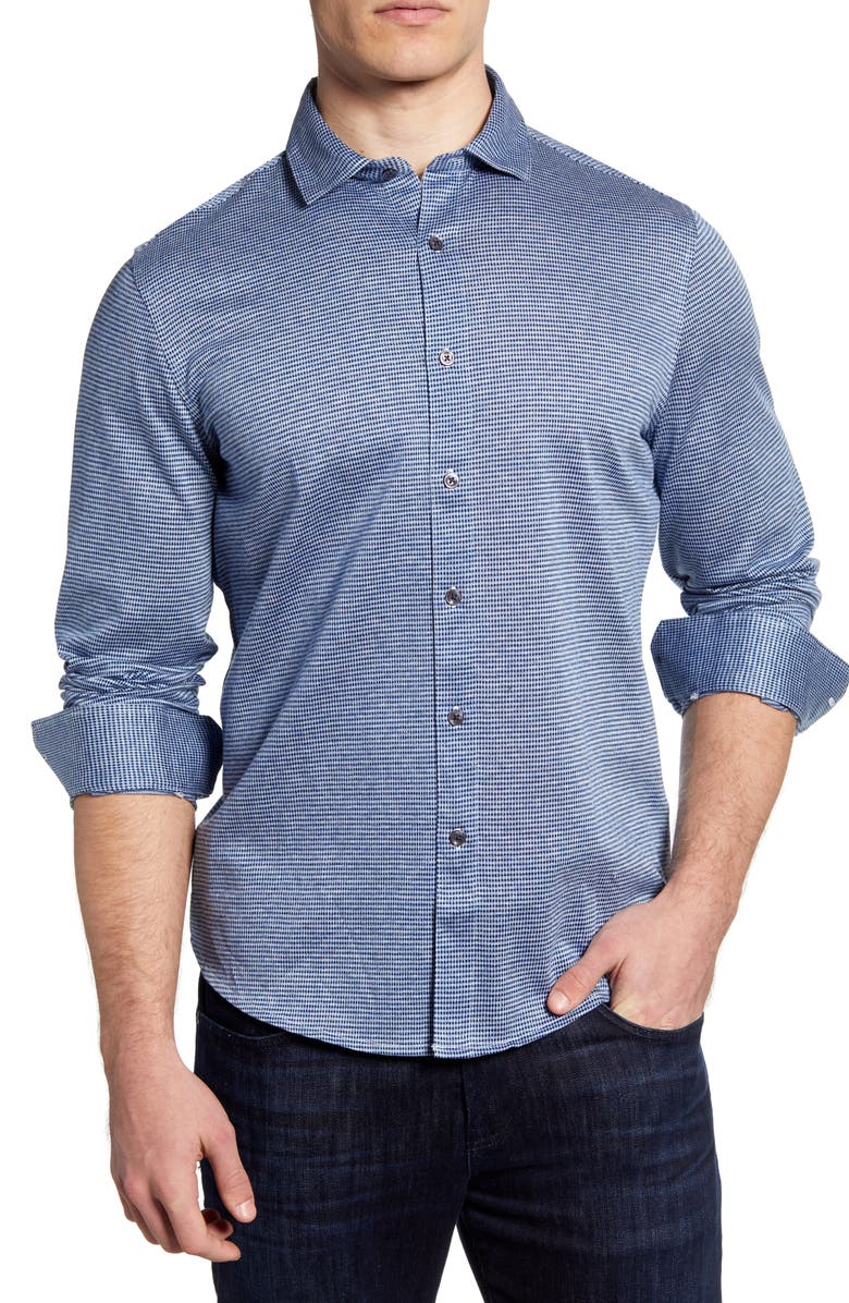 Bugatchi Classic Fit Knit Button-Up Shirt | Nordstrom