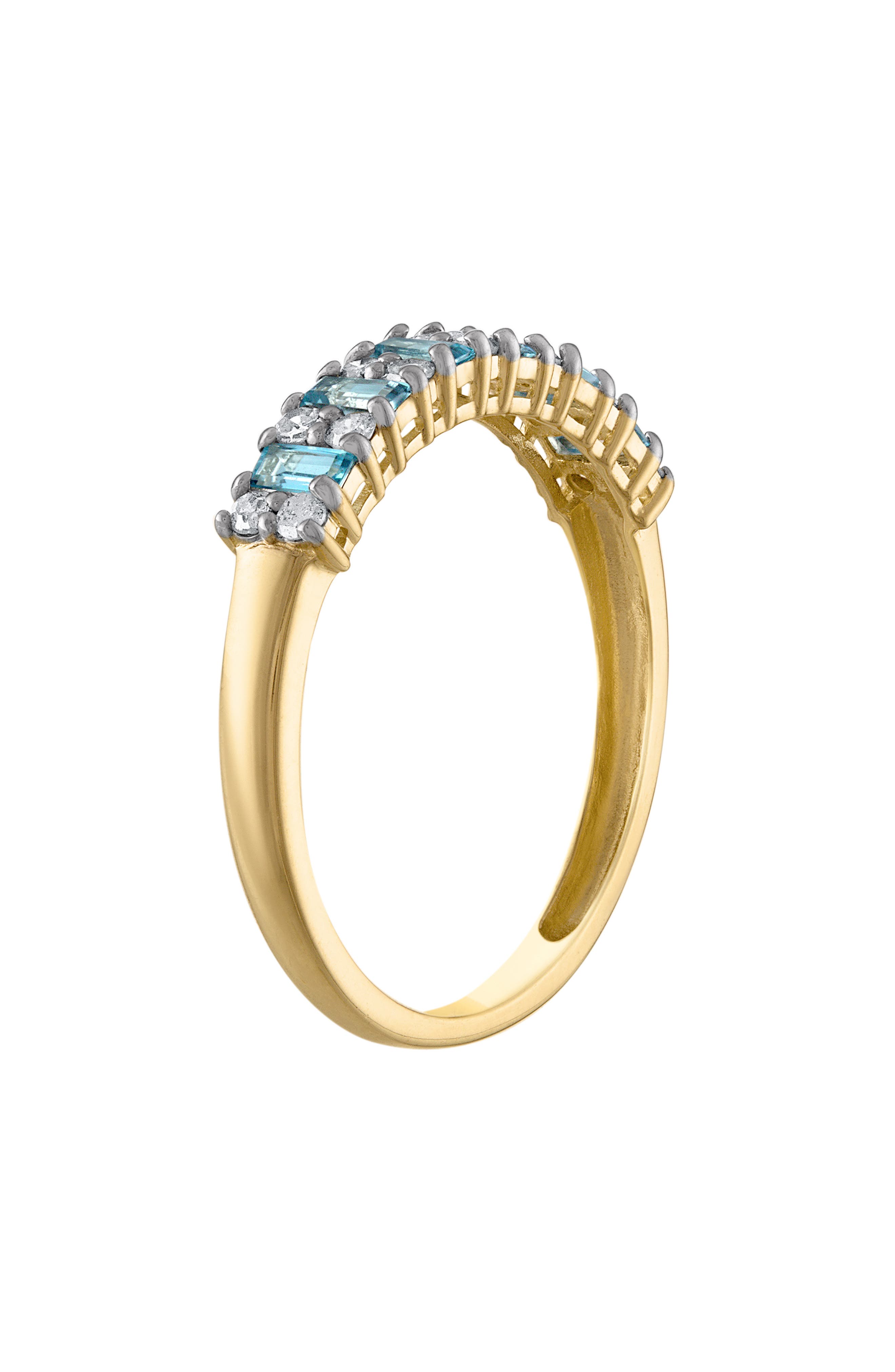 FUZION CREATIONS Diamond & London Blue Topaz Band Ring | Nordstromrack