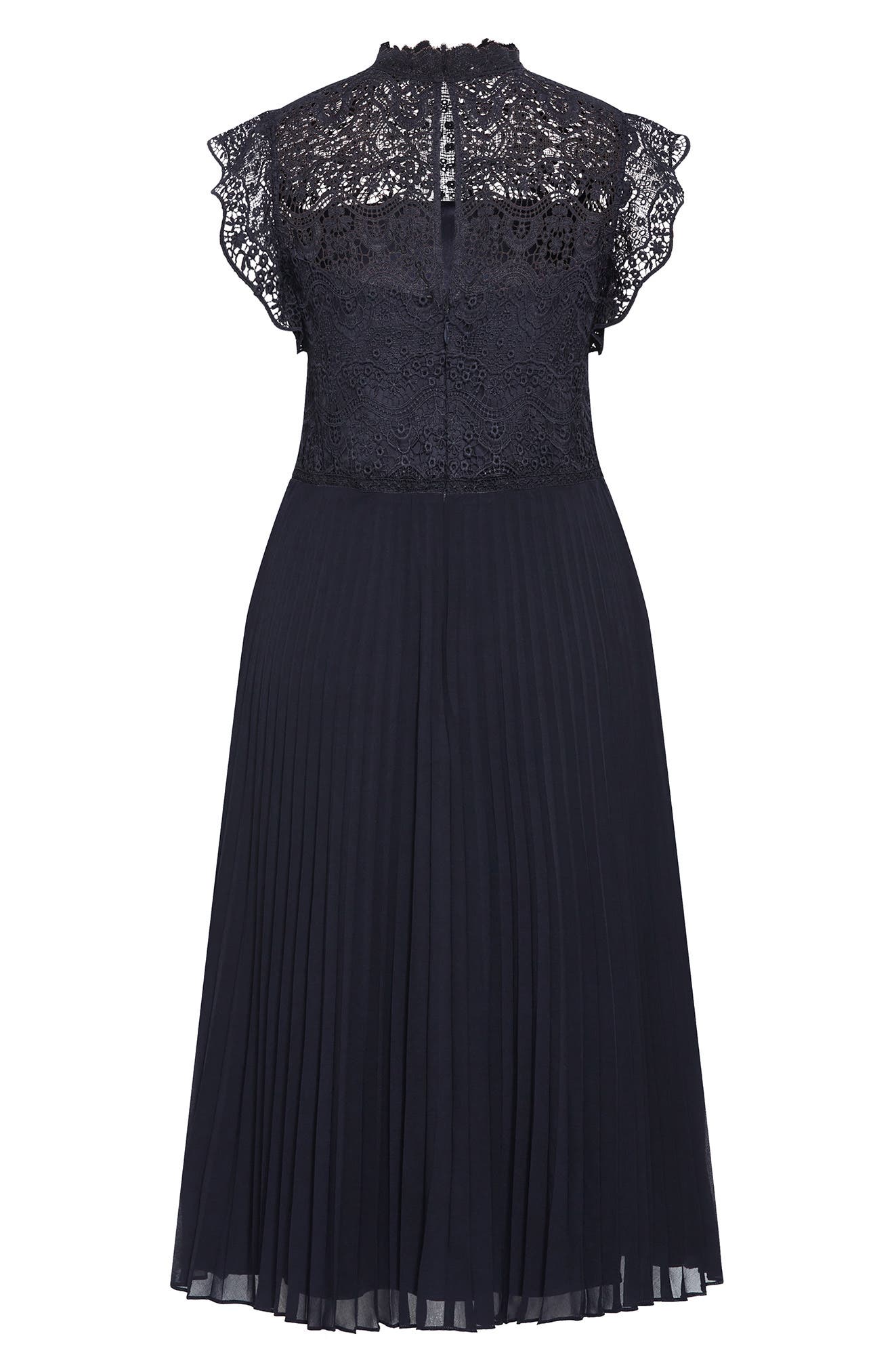 City Chic Livia Lace Yoke Sleeveless Fit & Flare Dress | Nordstromrack