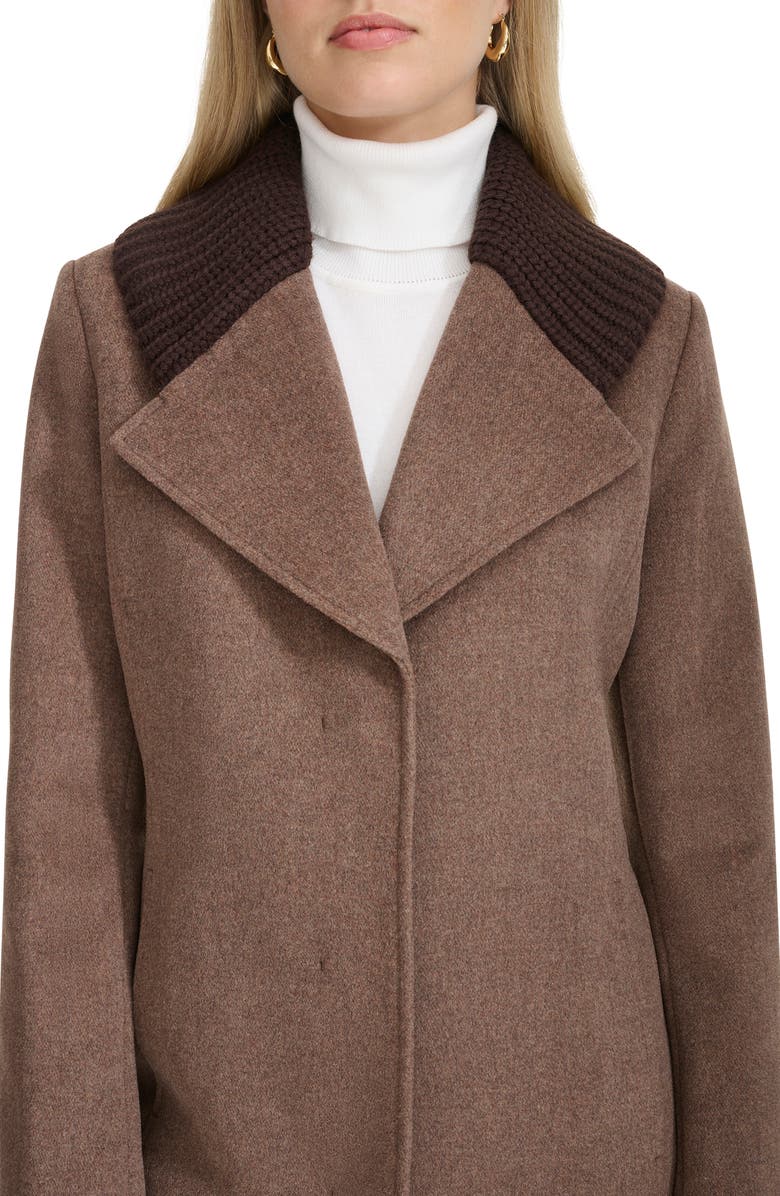 Cole Haan Signature Slick Shawl Lapel Mixed Media Wool Blend Coat ...