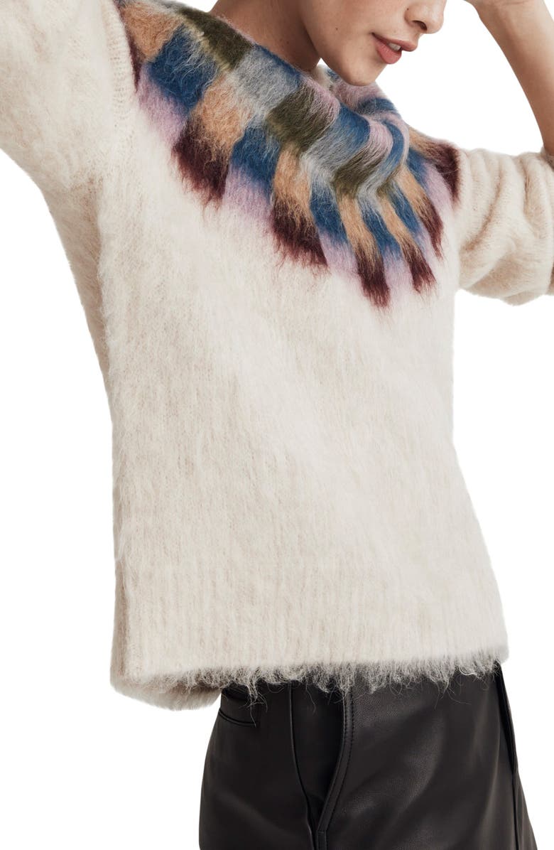 Madewell Checkerboard Fair Isle Oversize Sweater | Nordstromrack