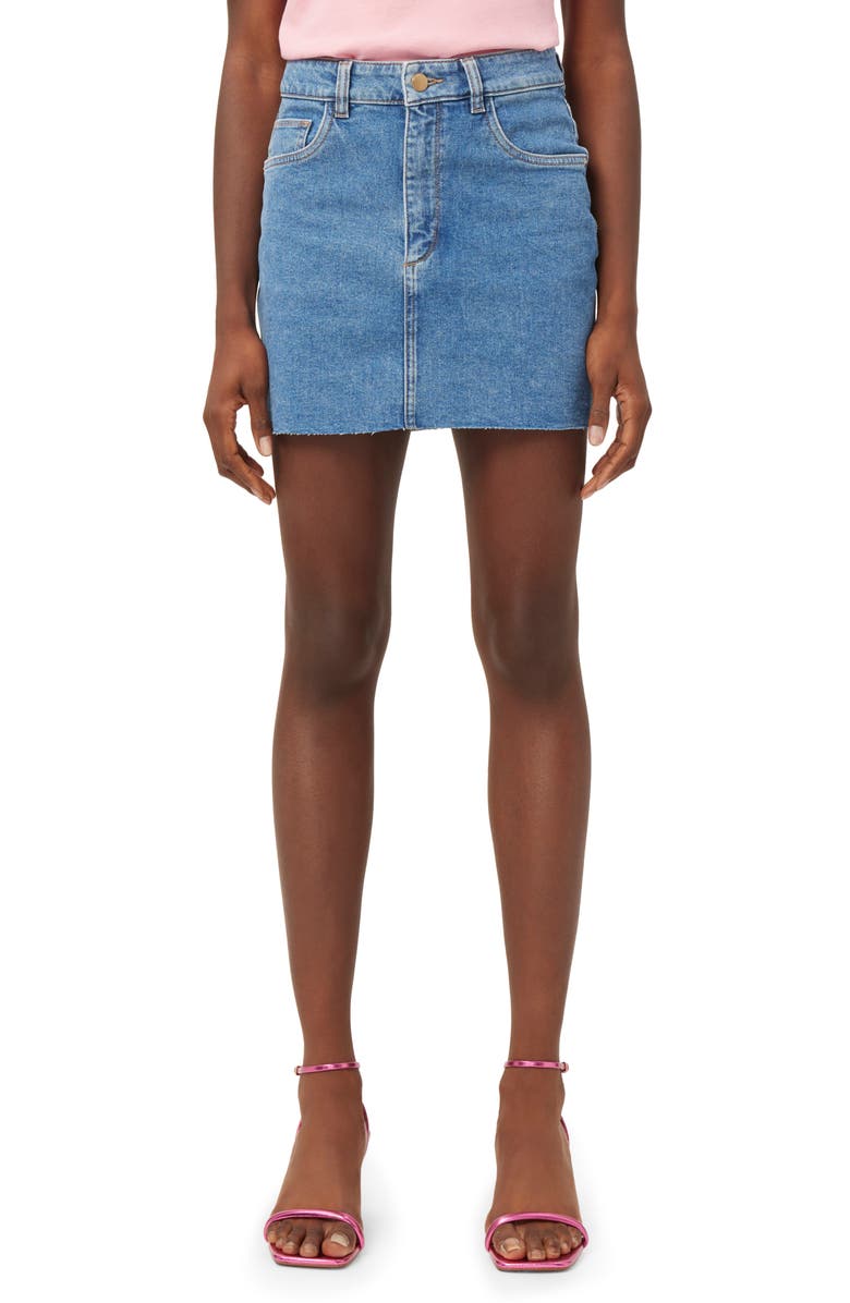 DL1961 Asra Frayed Hem Denim Skirt | Nordstromrack