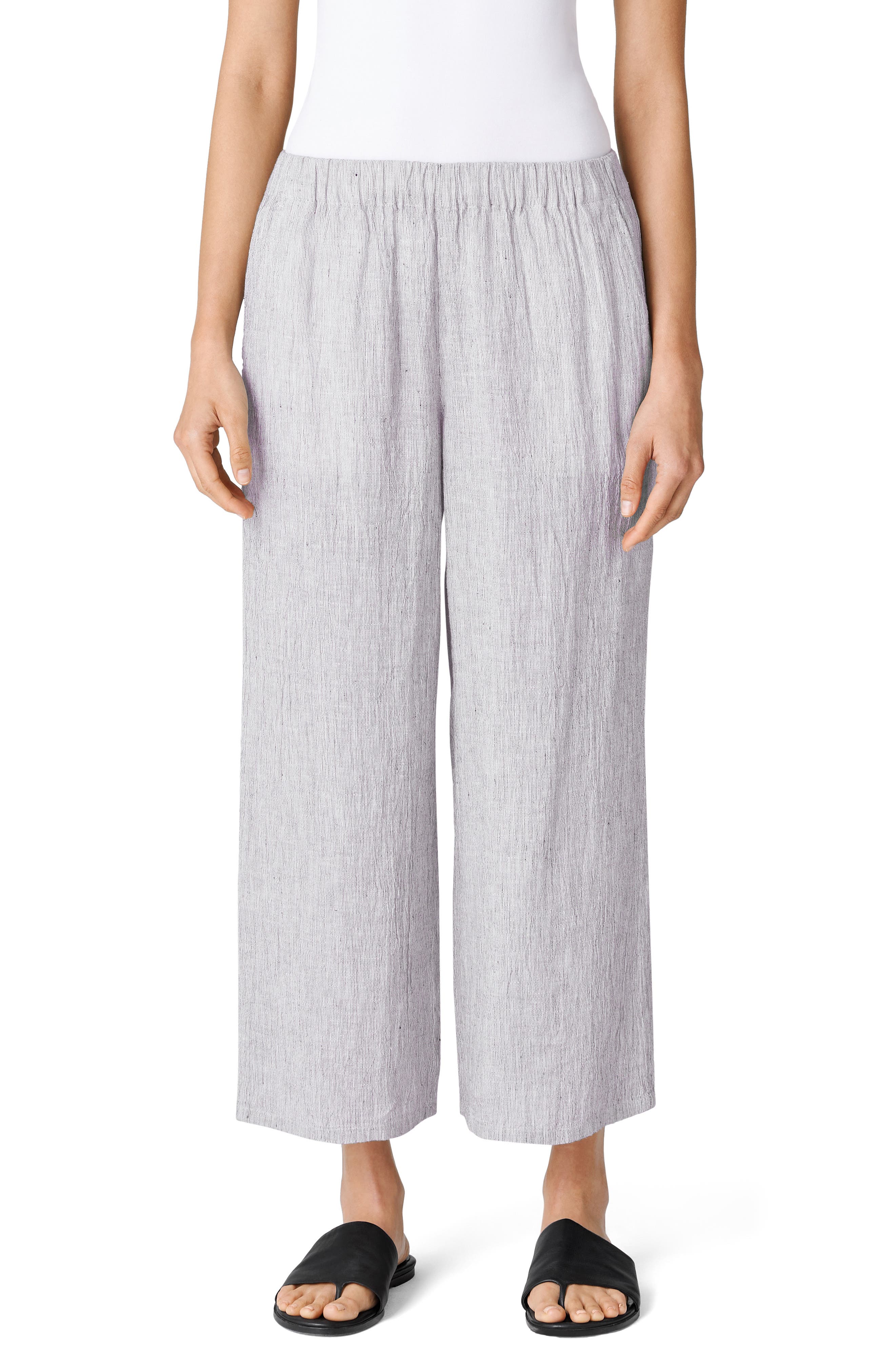 Eileen Fisher Organic Linen Wide Leg Crop Pants | Nordstromrack