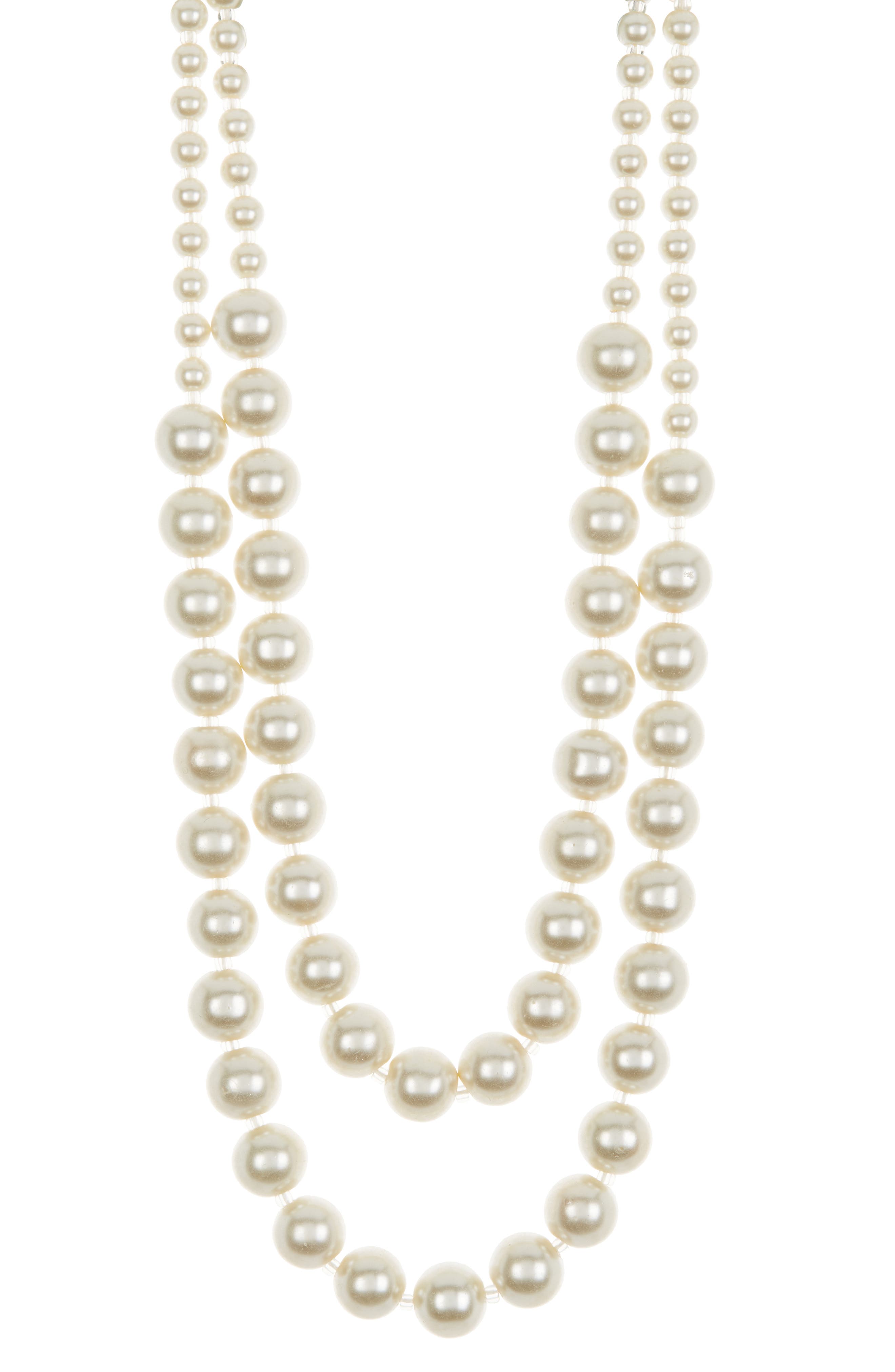 AREA STARS Natural Pearl Double Strand Necklace | Nordstromrack