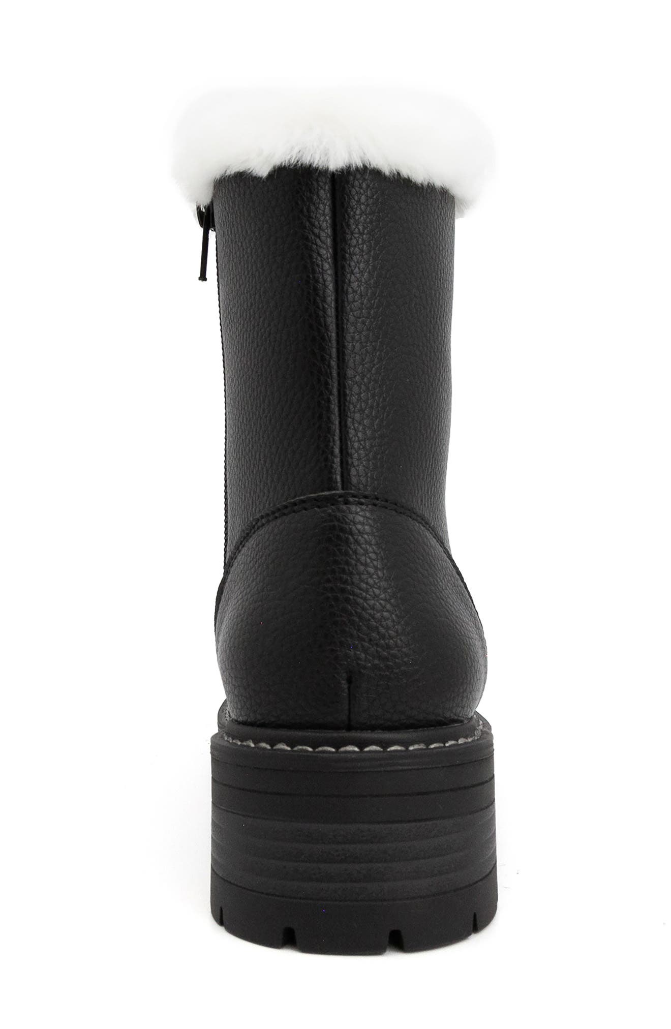 Sugar Faux Fur Collar Lug Sole Combat Boot (Women) | Nordstromrack