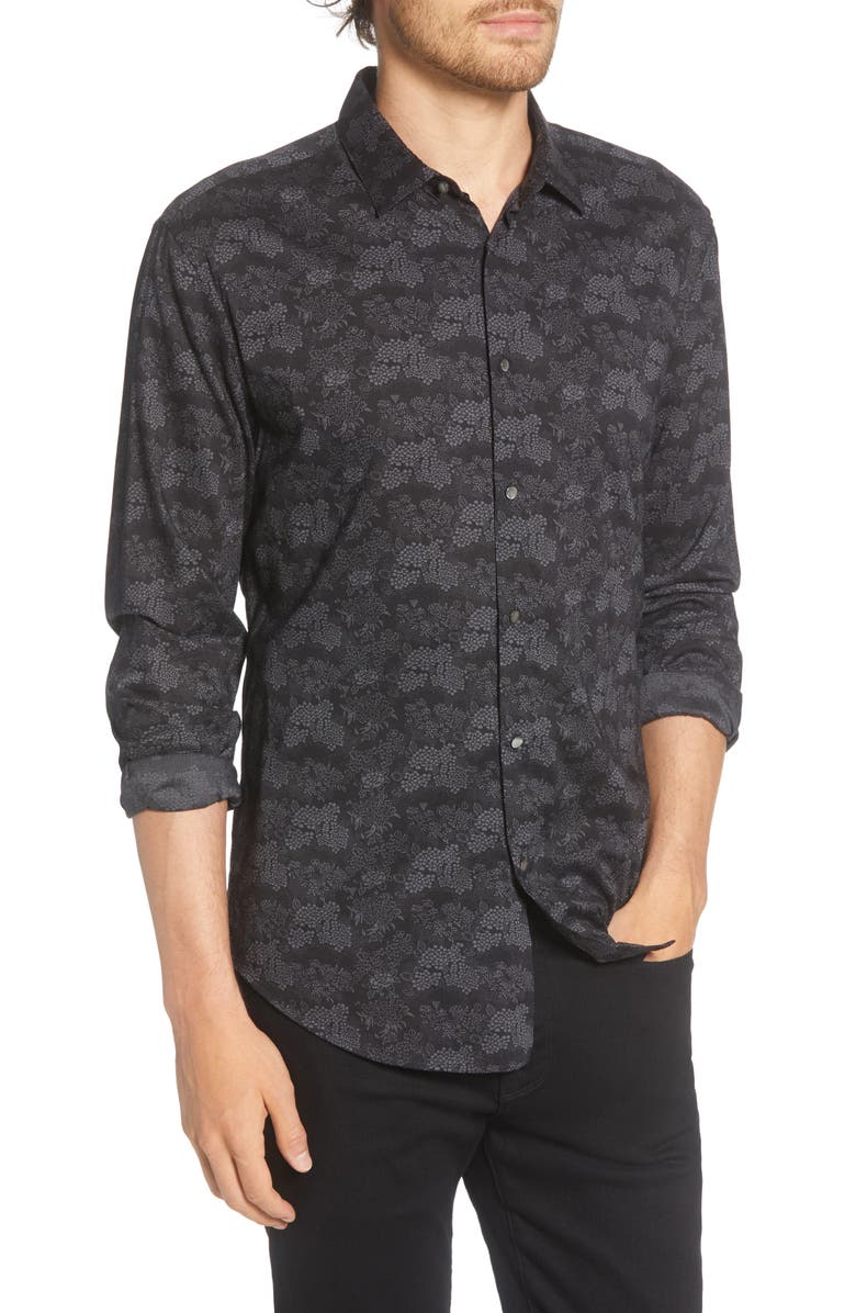 John Varvatos x Led Zeppelin Slim Fit Floral Button-Up Shirt | Nordstrom