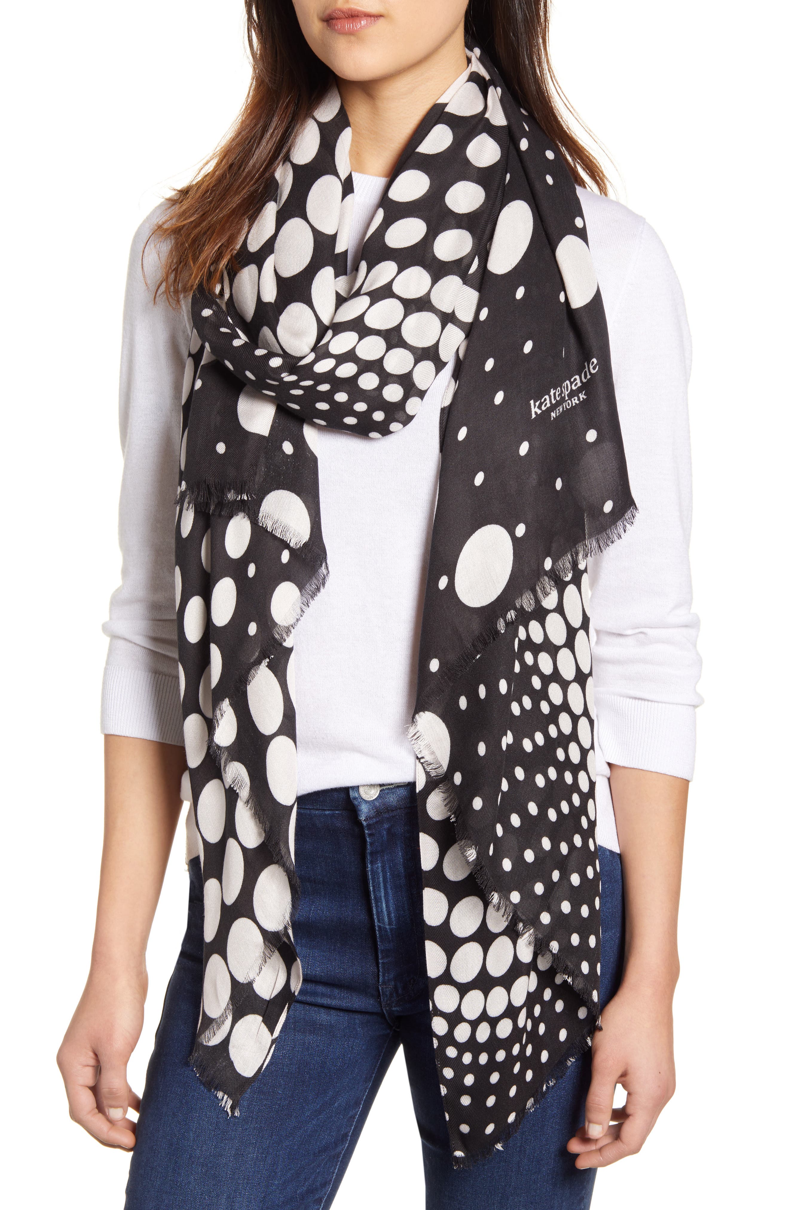Kate Spade New York wavy dot oblong scarf | Nordstromrack