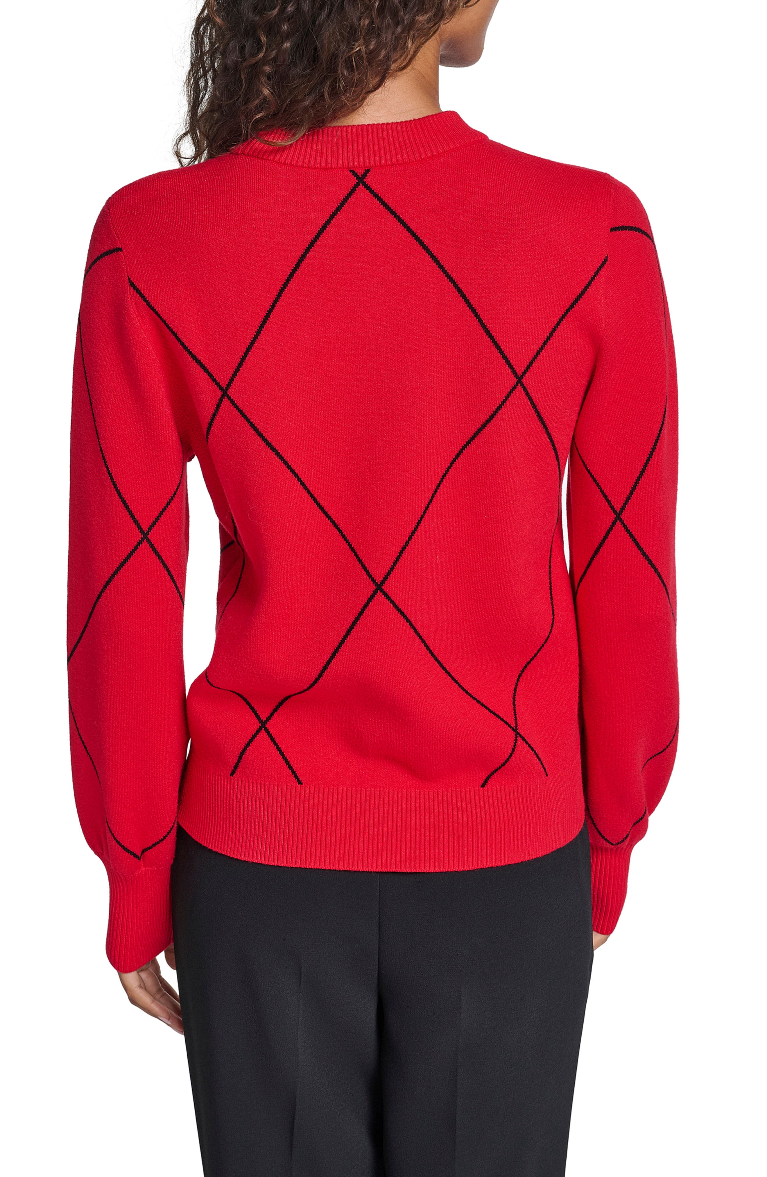 KARL LAGERFELD PARIS Argyle Bow Sweater (Women) | Nordstrom