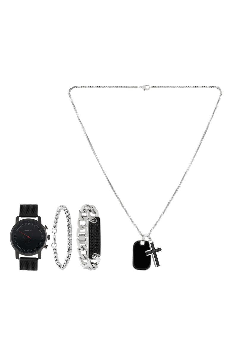 Rocawear Mesh Strap Watch, Bracelets & Necklace Gift Set, 44mm ...
