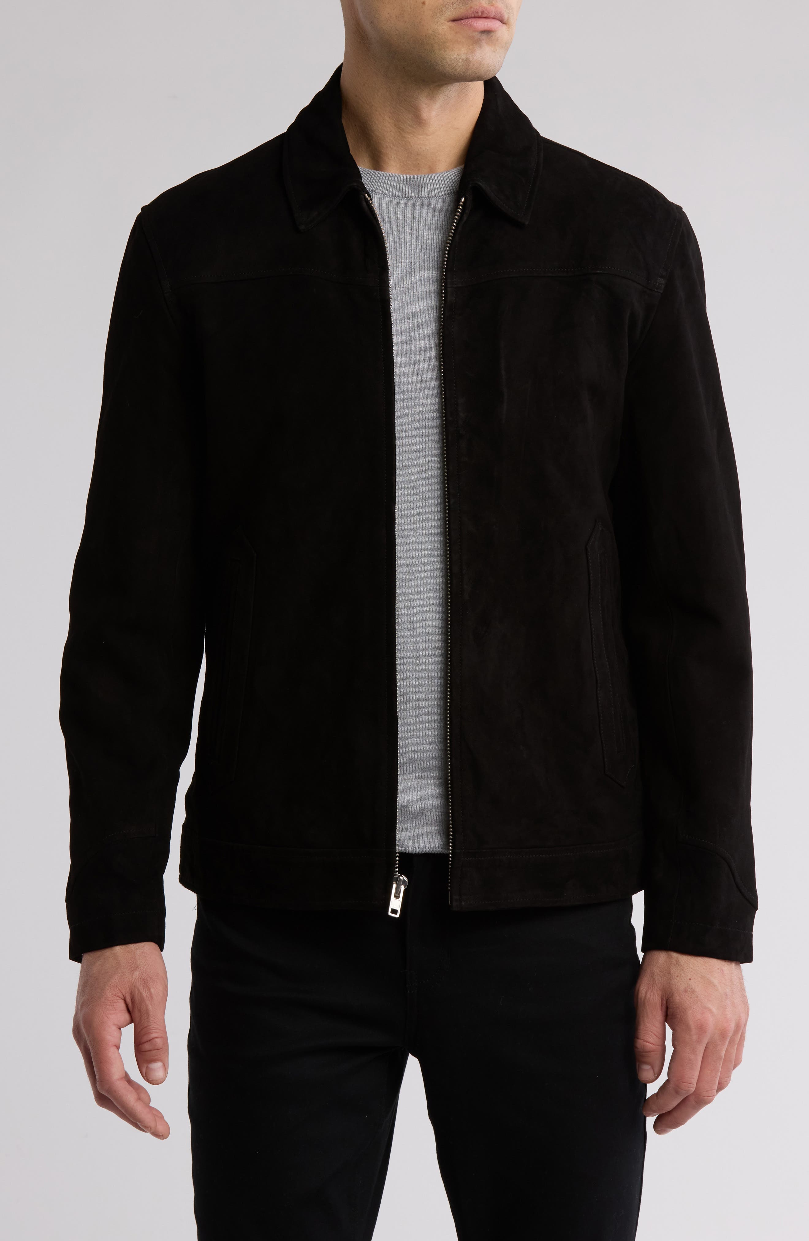 Slate & Stone Suede Zip Racer Jacket | Nordstromrack