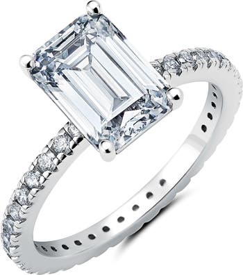 Crislu Emerald Cut Cubic Zirconia Solitaire Ring | Nordstrom