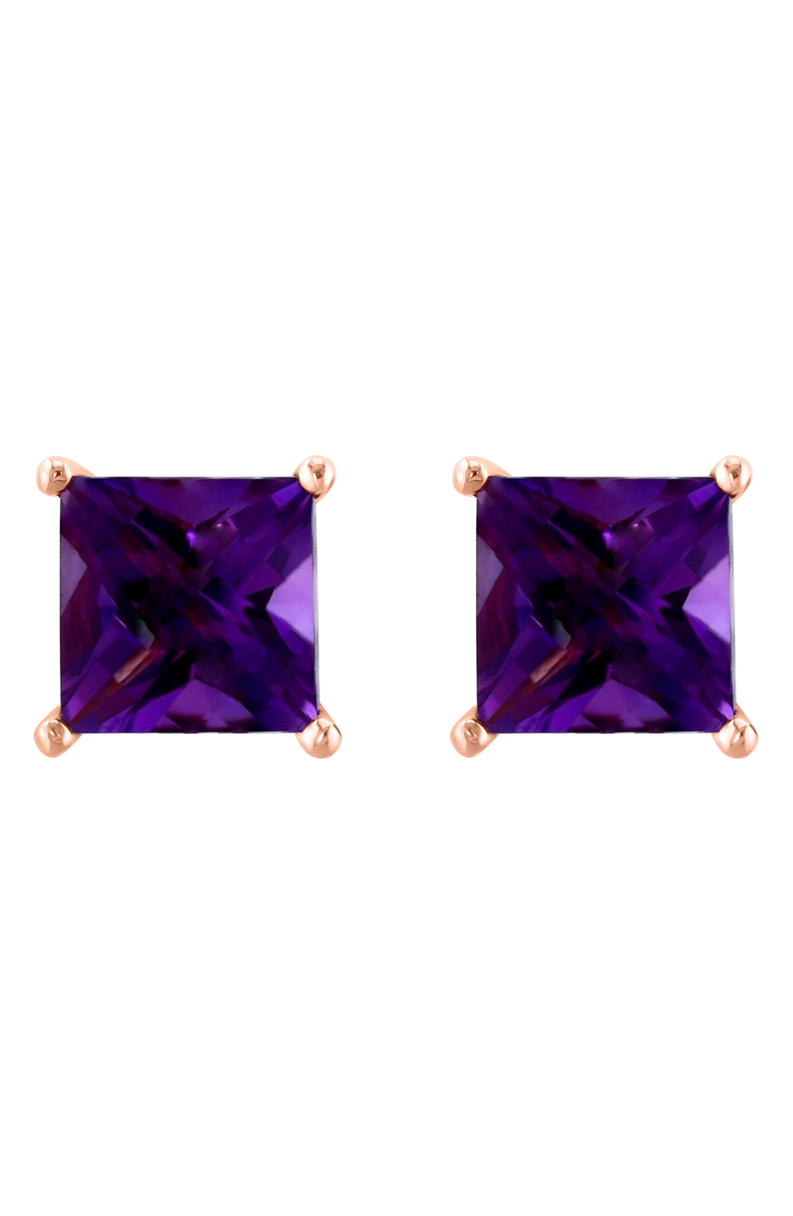 EFFY 14K Rose Gold Amethyst Stud Earrings | Nordstromrack