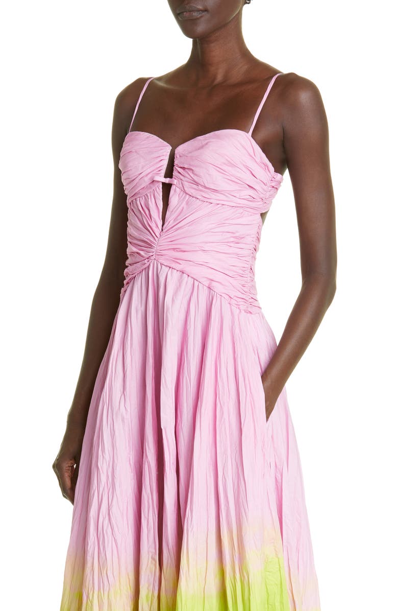 Brandon Maxwell The Larisa Plunge Neck Crinkled Stretch Poplin Gown ...