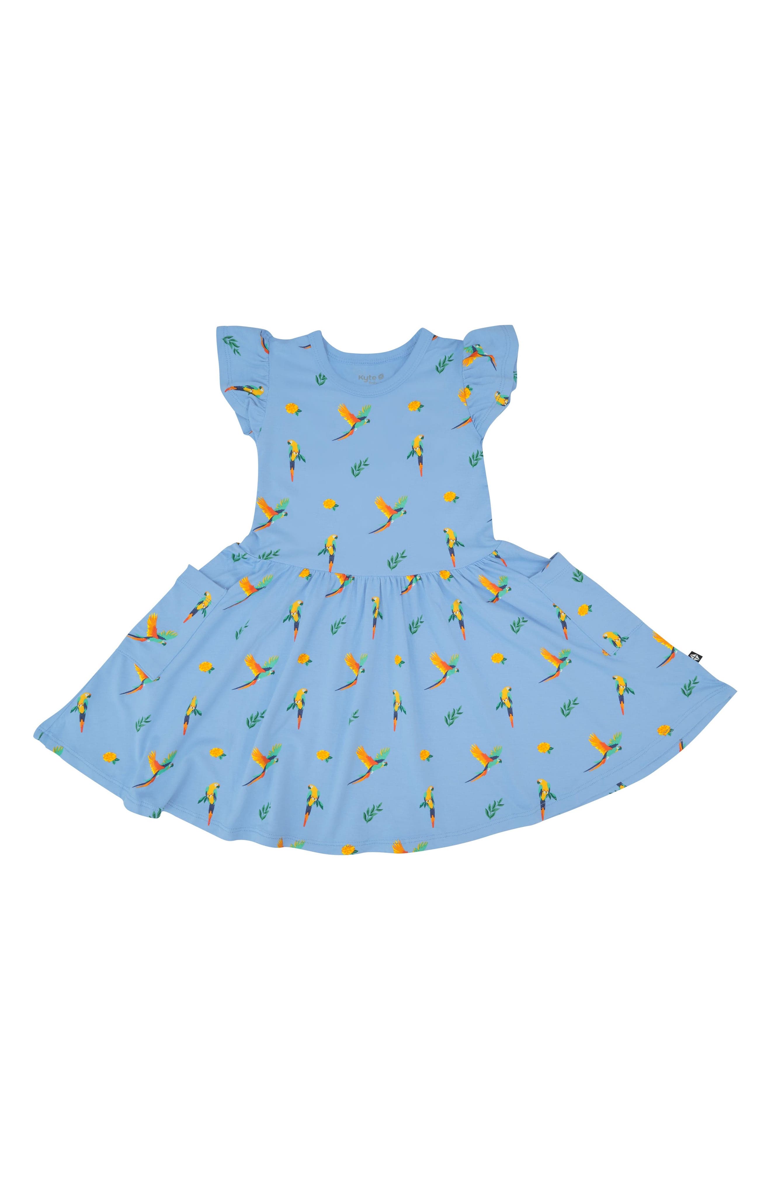 Kyte BABY Kids' Macaw Flutter Sleeve Twirl Dress | Nordstromrack