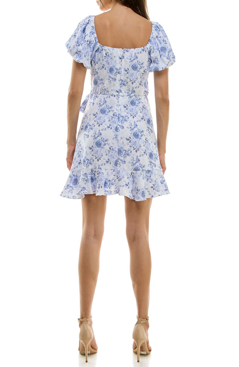 Row A Wrap Front Puff Sleeve Fit & Flare Minidress | Nordstromrack