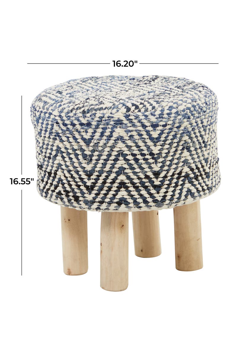 GINGER BIRCH STUDIO Blue Chevron Stool with Wood Legs | Nordstromrack