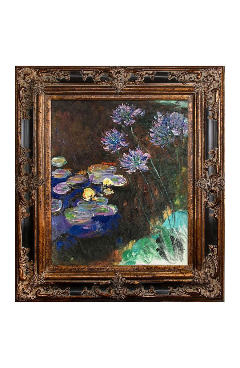 OVERSTOCK ART Water Lilies and Agapanthus by Claude Monet Framed Hand ...