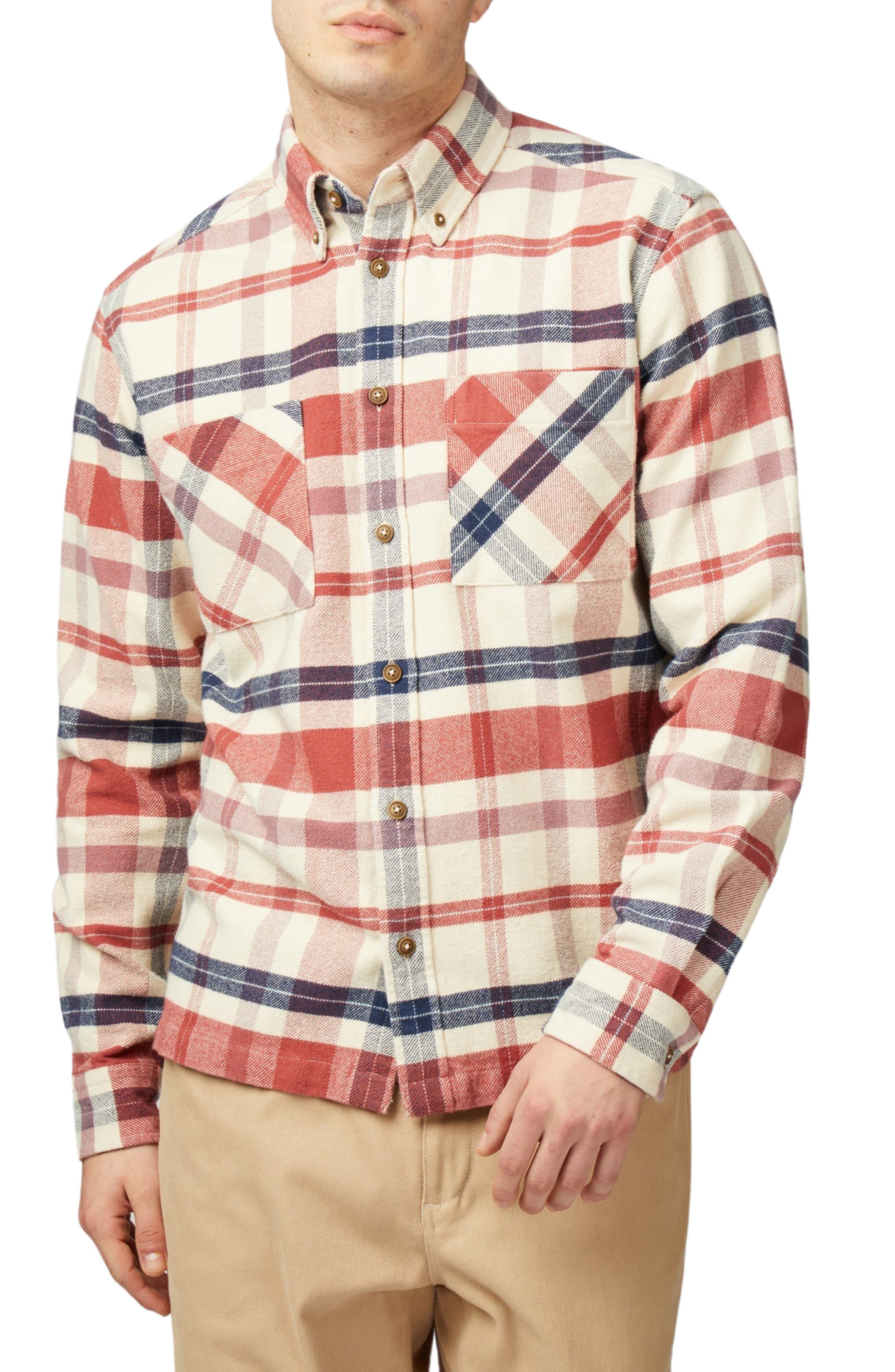 Ben Sherman Regular Fit Plaid Cotton Flannel Button-Down Shirt | Nordstrom