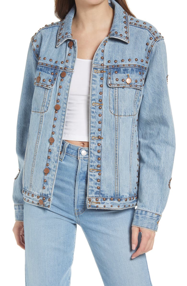 One Teaspoon Lucky Bet Studded Denim Trucker Jacket | Nordstromrack