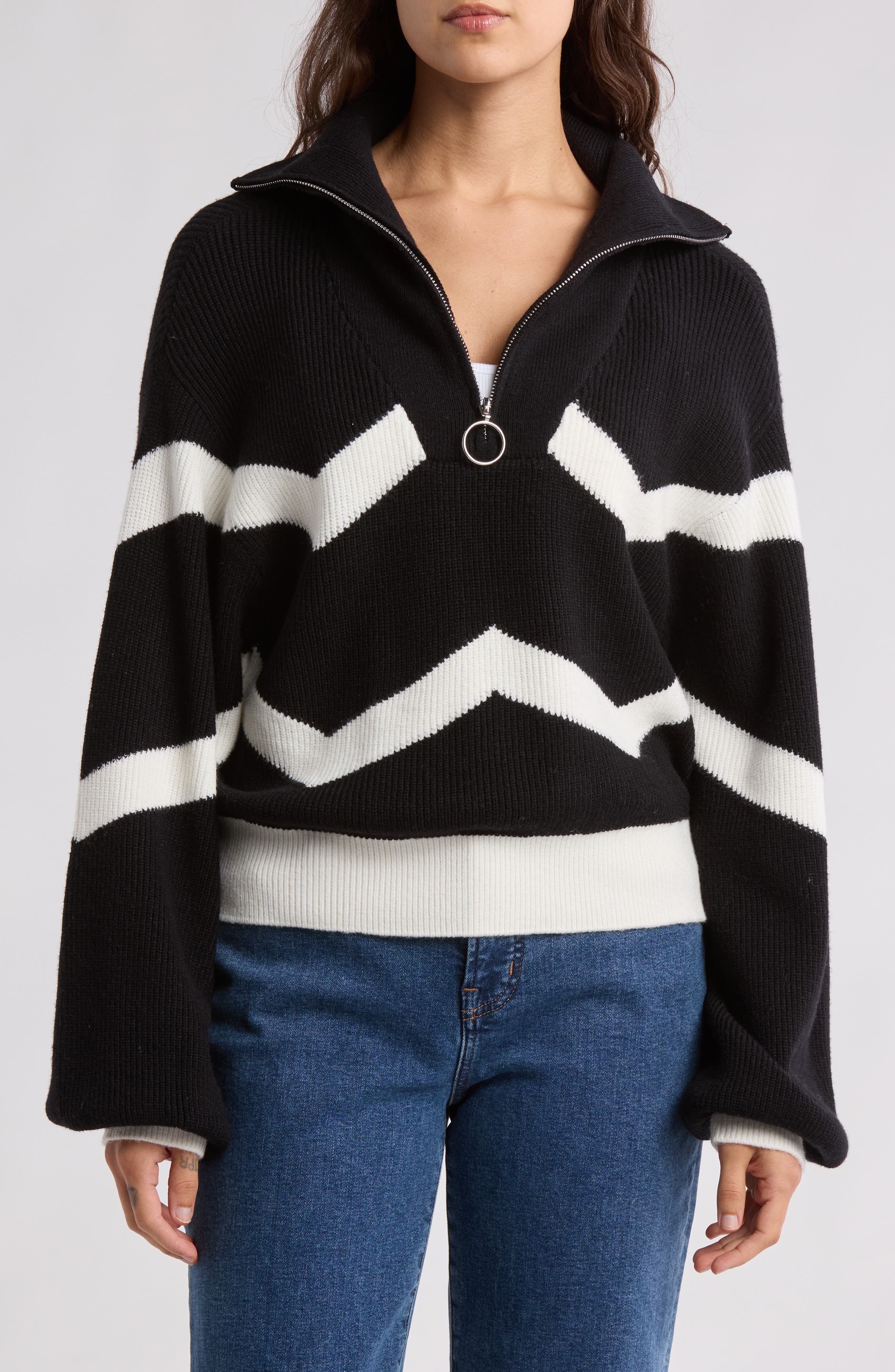 Laundry by Shelli Segal Ribbed Half Zip Sweater | Nordstromrack