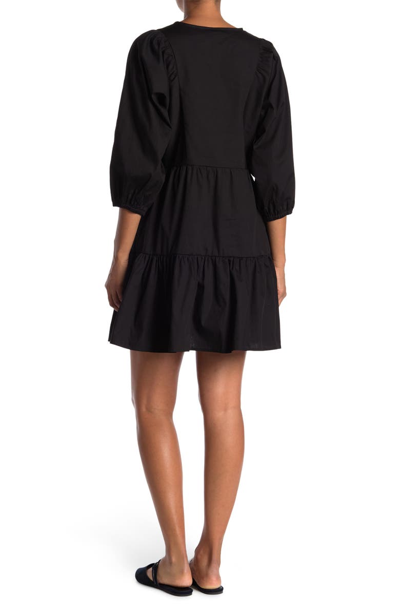 Bobeau 3/4 Sleeve Flounced Babydoll Dress | Nordstromrack