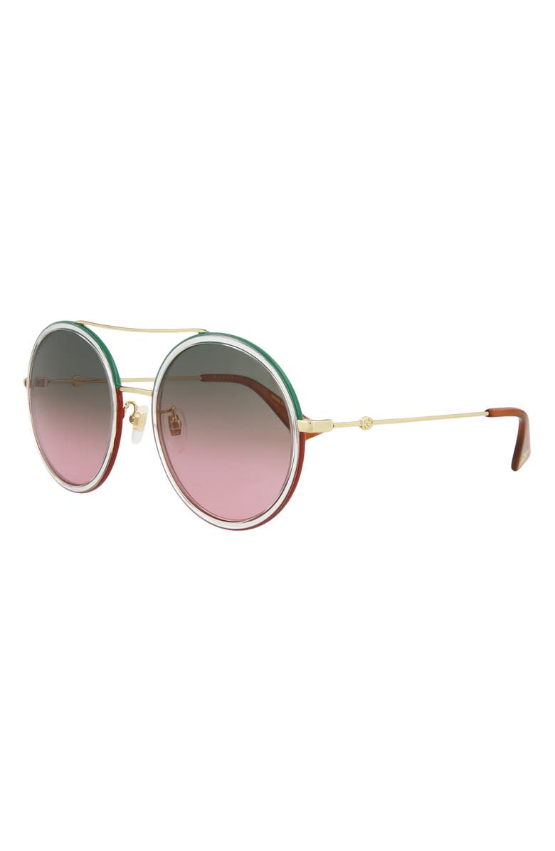 Gucci 56mm Round Brow Bar Sunglasses | Nordstromrack