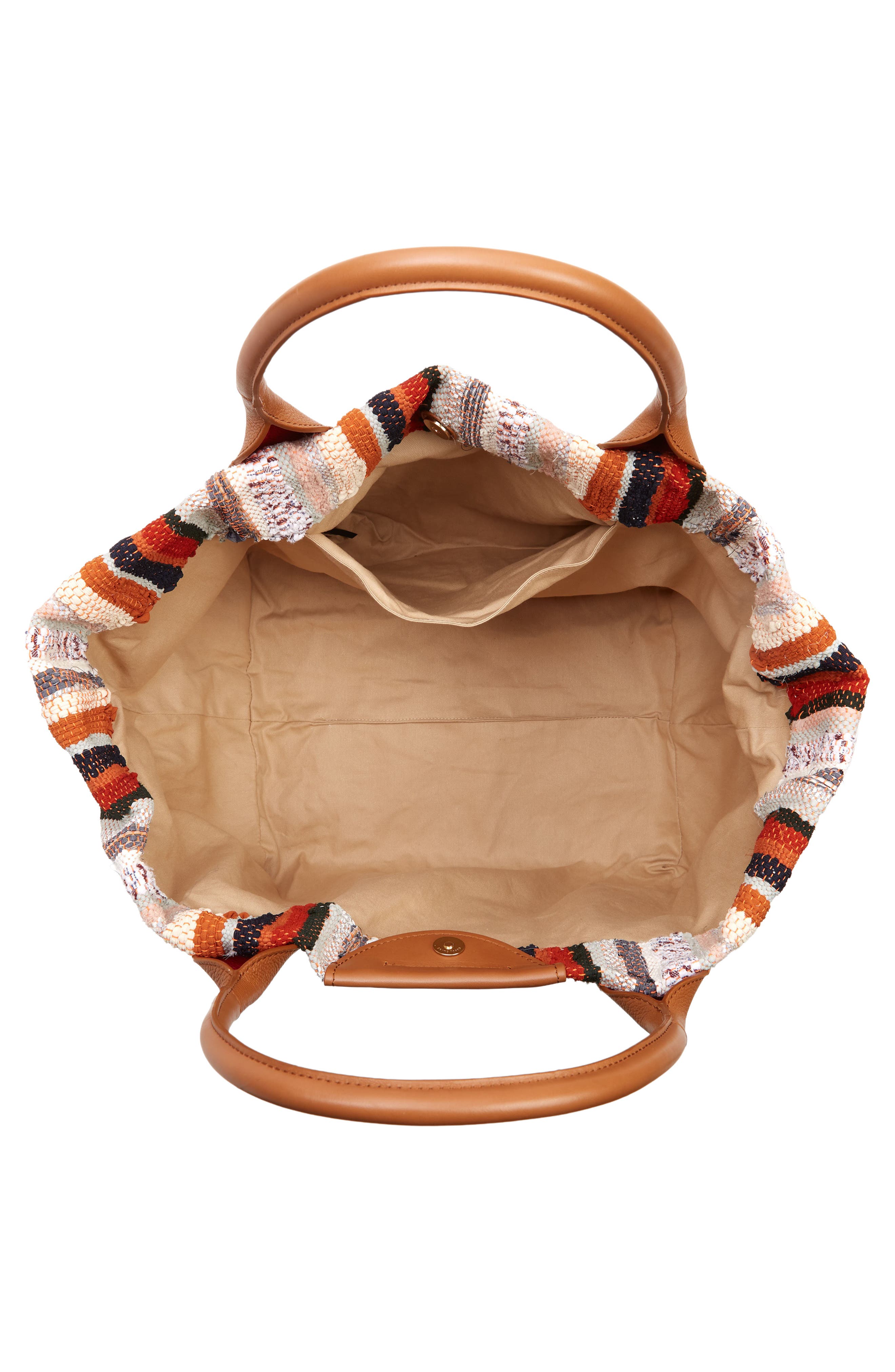 See by Chloé Laetizia Stripe Cotton & Leather Tote | Nordstromrack