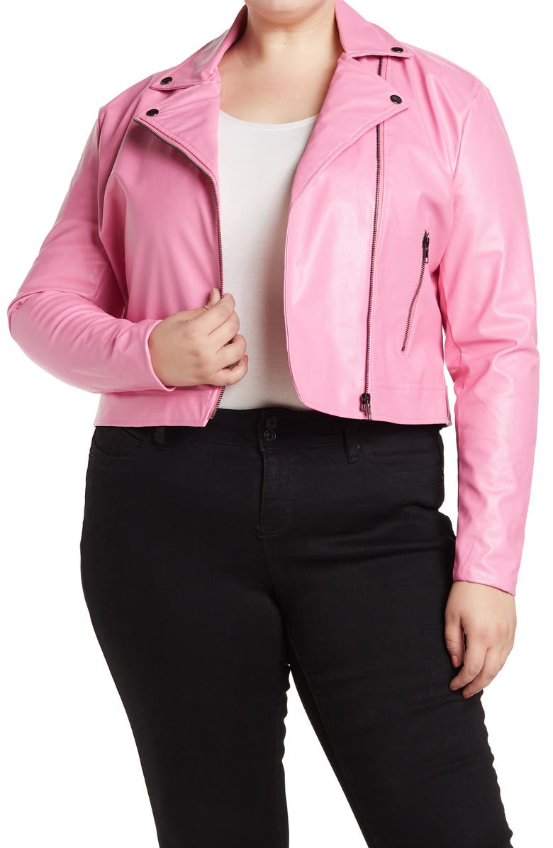 AZALEA WANG Pink Faux Leather Moto Jacket | Nordstromrack